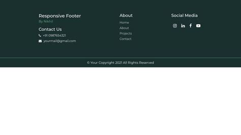 responsive footer using html and css