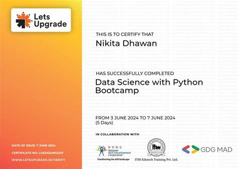 Nikita Dhawan On Linkedin Python Datascience Coding Bootcamp Learning Certification