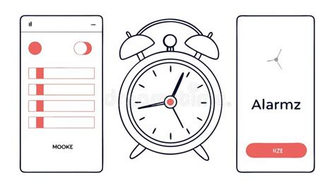 Smartphone Alarm Clock App Interface Mobile UI Vector Design Generative AI Stock Vector