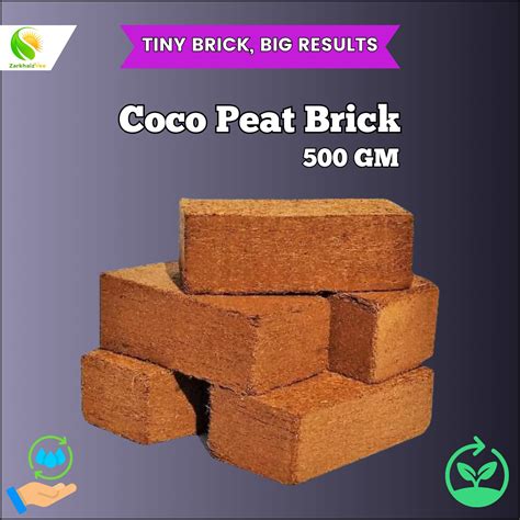 Coco Peat Brick 500 Gm Coco Peat Block Zarkhaizbee Top Online Gardening Shop Covering All
