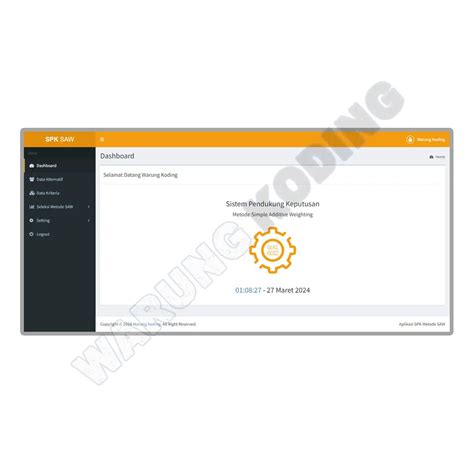 Source Code Aplikasi SPK Metode SAW Dengan PHP Dan MySQL