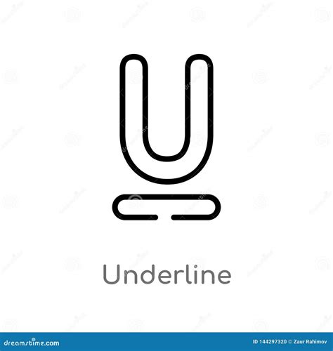 Outline Underline Vector Icon Isolated Black Simple Line Element Illustration From User