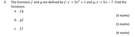 solved the functions f ﻿and g ﻿are defined by f x→3x2 1 ﻿and