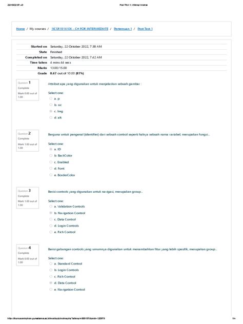 Post Test 1 Attempt Review Pdf