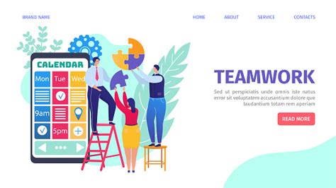 팀워크 캘린더 평면 시간 스케줄 디자인 벡터 일러스트레이션 비즈니스 오피스 작업 조직 개념에서 사람 관리자 캐릭터 개념에 대한 스톡 벡터 아트 및 기타 이미지 Istock