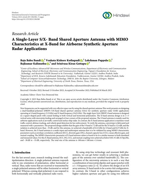 Pdf A Single Layer Sx Band Shared Aperture Antenna With Mimo Characteristics At X Band For