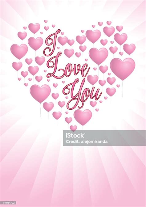 분홍색 배경에 흰색 빛 마음 뒤에서 오는 부동 분홍색 하트 모양의 풍선 사랑 해요 풍선 심장 형성 되 공휴일에 대한 스톡 벡터 아트 및 기타 이미지 Istock