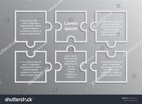 Six Pieces Puzzle Squares Diagram Squares Stock Vector Royalty Free Shutterstock