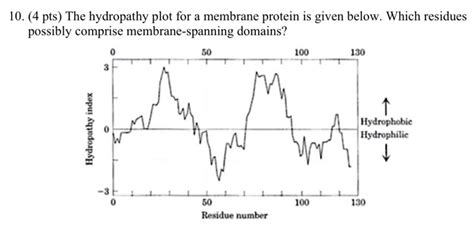 Solved 10 4 Pts The Hydropathy Plot For A Membrane
