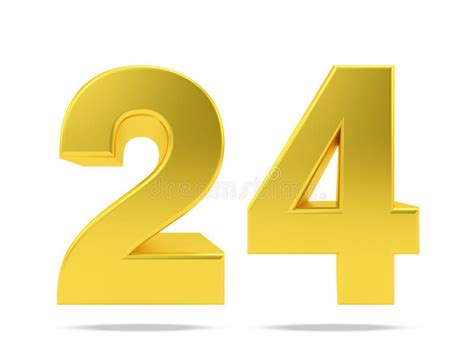 白色背景中突显的金属数字24 24 3d渲染 库存例证 插画 包括有 豪华 信函 财务 字体 金子 170157071
