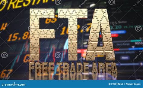 The Fta On Business Chart Background 3d Rendering Stock Illustration Illustration Of Finance