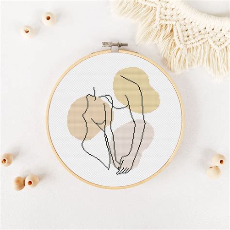 Couple Cross Stitch Pattern PDF Line Hand Embroidery Love Etsy