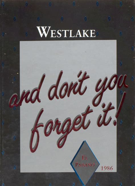 1986 Yearbook From Westlake High School From Austin Texas For Sale