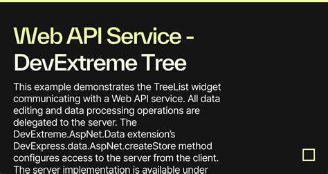 Web API Service DevExtreme Tree List Codesandbox