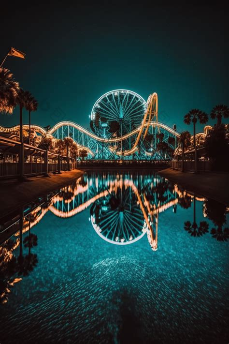 现代公园灯光反射夜晚高级感图片 包图网