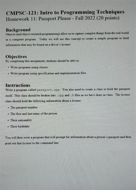 Solved CMPSC 121 Intro To Programming Techniques Homework Chegg