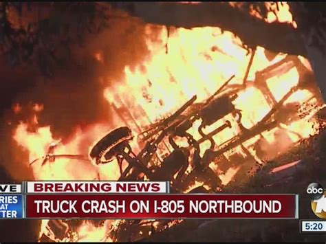 Truck Plunges Off Overpass Bursts Into Flames