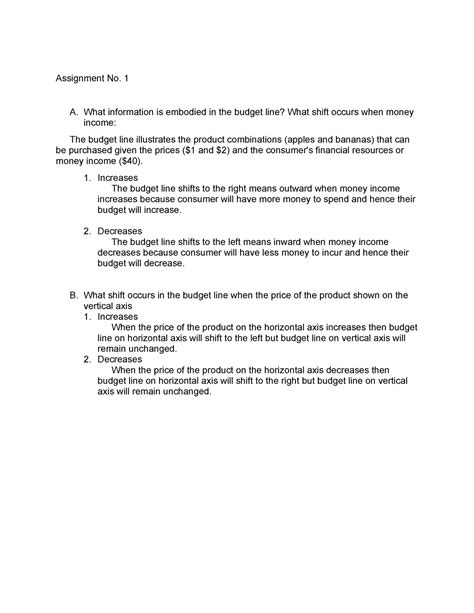 Econ Economics Lecture Notes Assignment No 1 A What Information