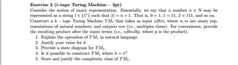 Solved Exercise 2 K Tape Turing Machine 2pt Consider