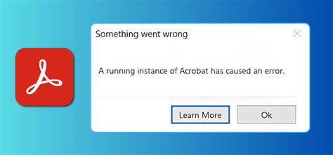 a running instance of acrobat caused an error fixed updf