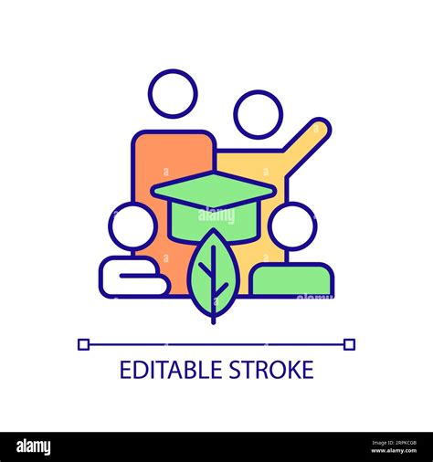 2d Thin Line Colorful Complex Implementation Icon Stock Vector Image