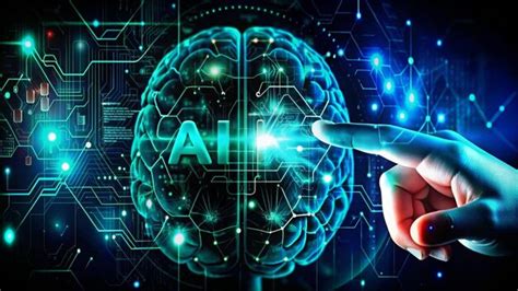 Business Hand Using Digital Artificial Intelligence Interface New