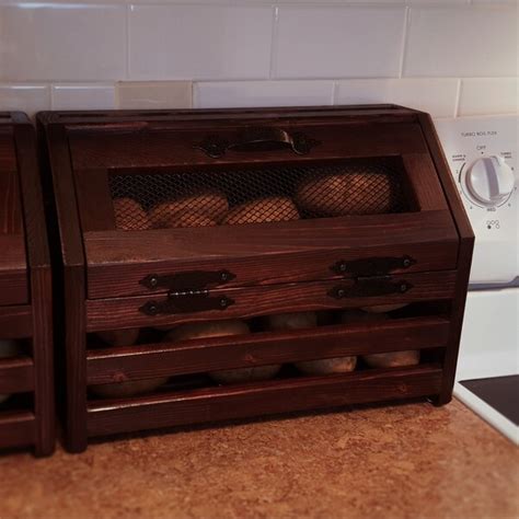 Potato Storage Bin Black Etsy