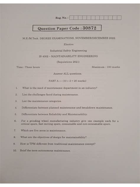 Maintainability Engineering Pdf