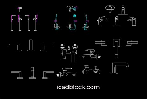 Bathroom Faucet Cad Block In Plan And Elevation Icadblock