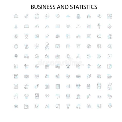 Business And Statistics Icons Signs Outline Symbols Concept Linear Illustration Line