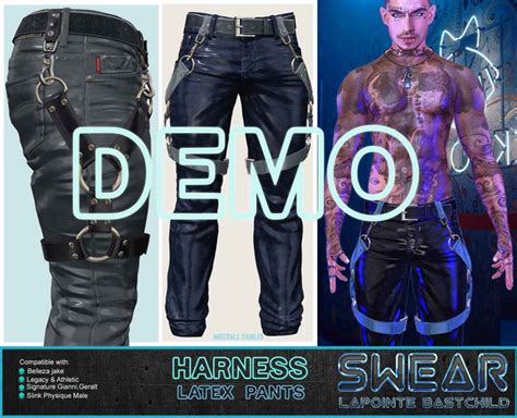Second Life Marketplace Demo Latex Pants Harness Fatpack