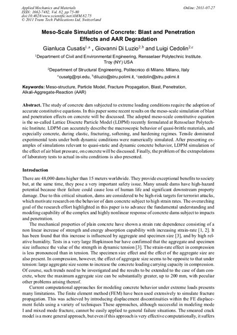 Meso Scale Simulation Of Concrete Blast And Penetration Effects And Aar Degradation