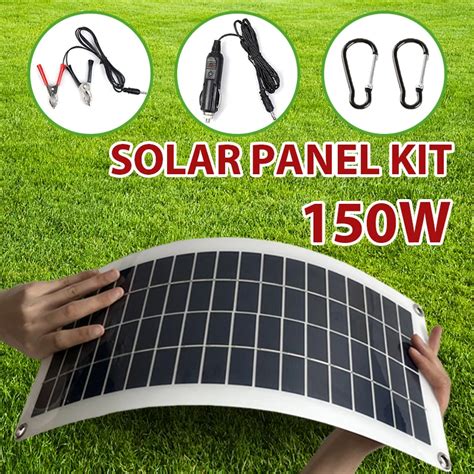 150w 태양열 충전기 키트 5v 듀얼 Usb 12 Dc 유연한 태양 전지 패널 야외 휴대용 비상 배터리 충전 전화 자동차 Rv Mp3 Aliexpress
