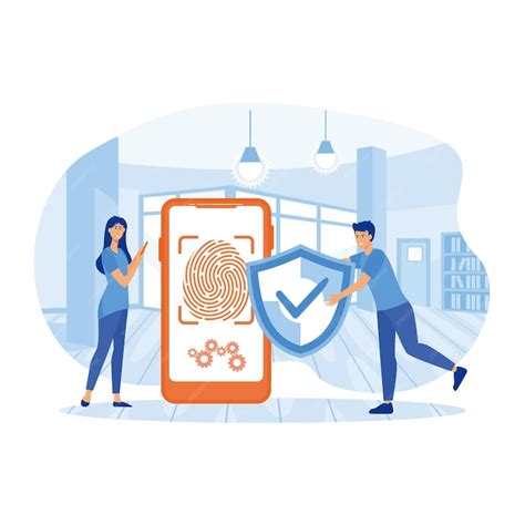 Premium Vector Biometric Authentication Concept Flat Vector Modern