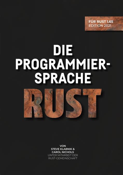 Die Programmiersprache Rust German Edition 9783988710017 Klabnik Steve Nichols