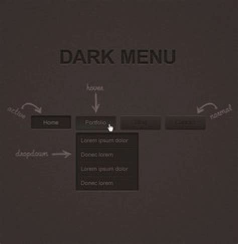 Illustrations Gratuites De Dark Menu With Dropdown Téléchargez Des