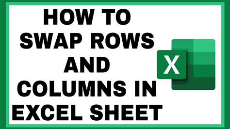 How To Swap Rows And Columns In Excel Youtube