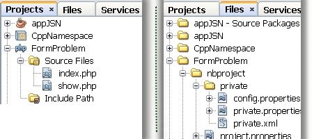Difference Between Files View And Project View In Netbeans Stack Overflow