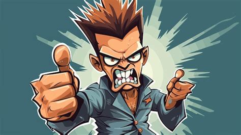 Angry Punk Cartoon Character Illustration With Edgy Style Premium Ai Generated Vector