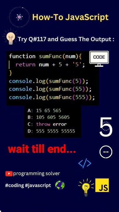 How To Code Javascript Q117 Try Solve And Guess The Output Shorts Coding Programming