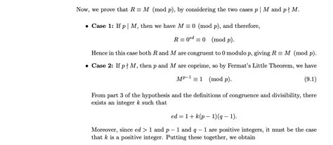 Solved 93 Proving That The Rsa Scheme Works Now That We