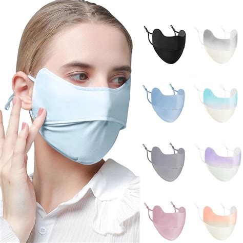 여름 자외선 차단 사이클링 아이스 실크 페이스 마스크 조절 가능한 통기성 반다나 남성 여성 사냥 달리기 스포츠 마스크 스카프