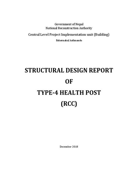 Structural Report Type 4 Health Post Pdf Beam Structure Bending