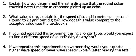 Finding Speed Of Sound Using Echoes In A Tube The