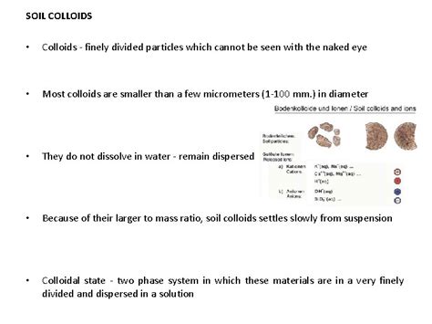 Soil Colloids CHEMICAL PROPERTIES OF SOIL Soil Colloids