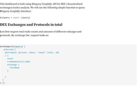 Dex Analytics Using Graphql Bitquery Observable