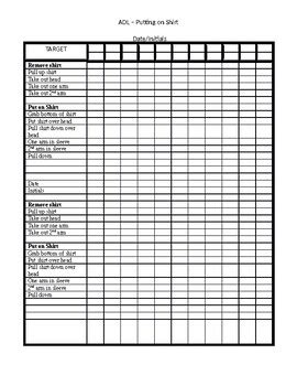 Task Analysis Form And Data Sheet Dressing Shirt By ABA Made Easy