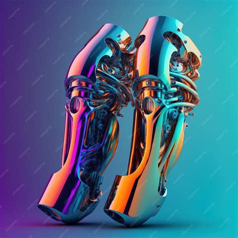 Premium Photo Image Of Cyber Prosthetic Of Legs On Blue Background