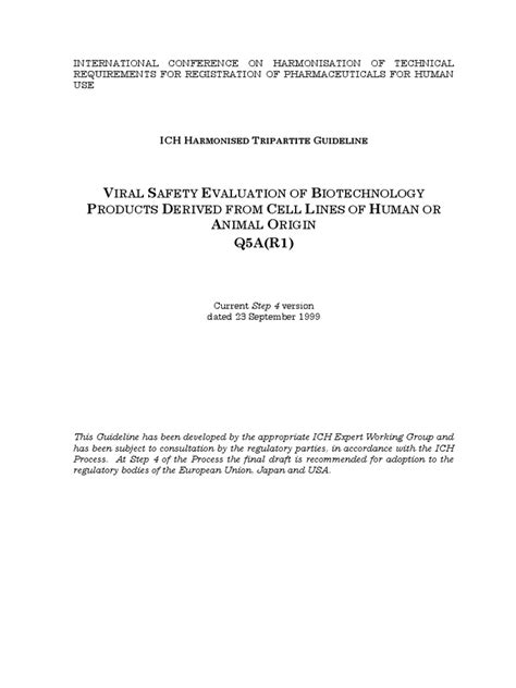 Q5a R1 Guideline 0 Download Free Pdf Virus Cell Culture
