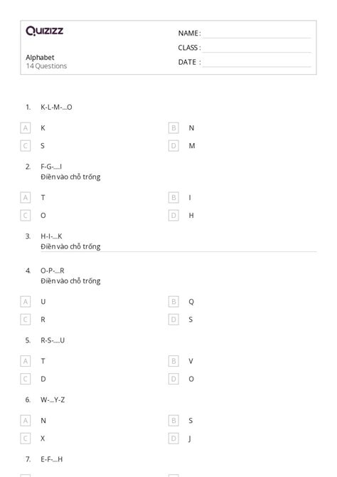 50 Alphabet Charts Worksheets For 3rd Class On Quizizz Free And Printable